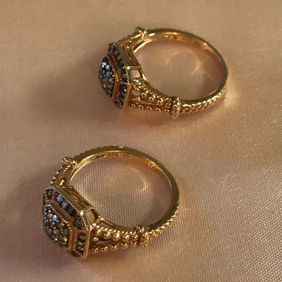 Savvy Cie | Jewelry | Savvy Cie Rose Champagne Pave Diamond Rings ...